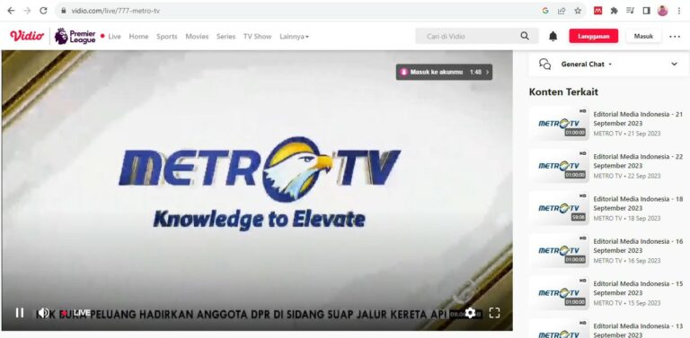 Live Streaming Metro TV 24 Jam Sekarang